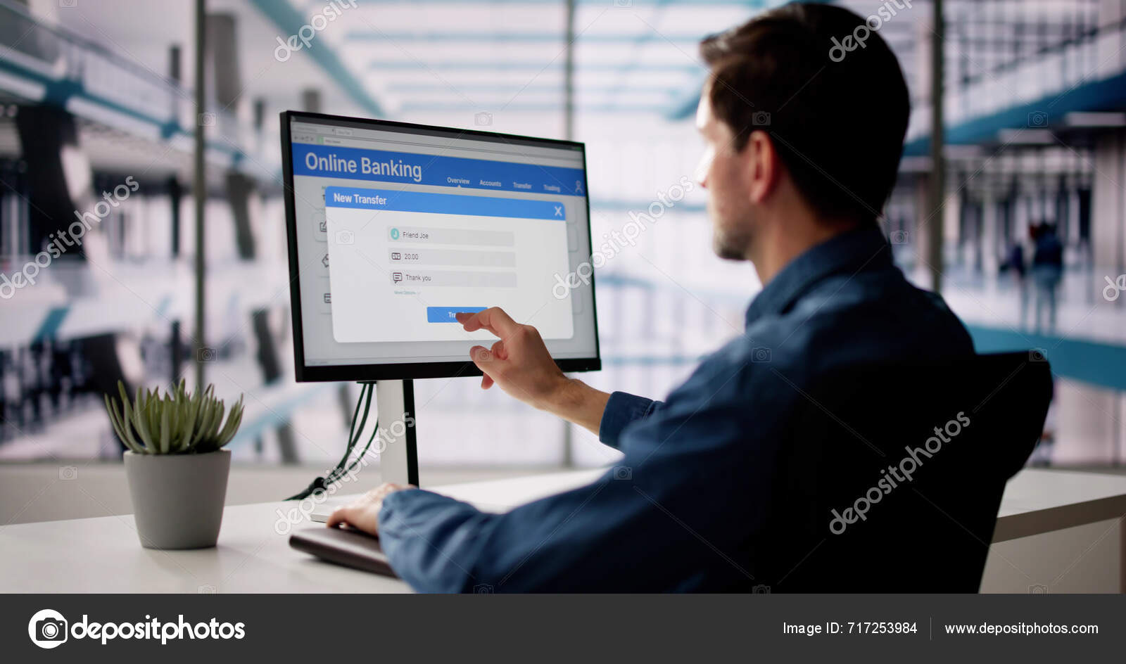 Electronic Bank Balance Statement Transfer Using Internet — Stock Photo ...