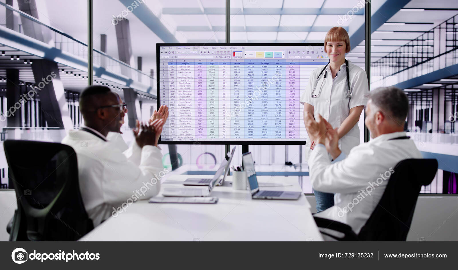 Doctor Showing Medical Codes Training Presentation Hospital — Stock ... Doctor Showing Medical Codes Training Presentation Hospital — Stock ...