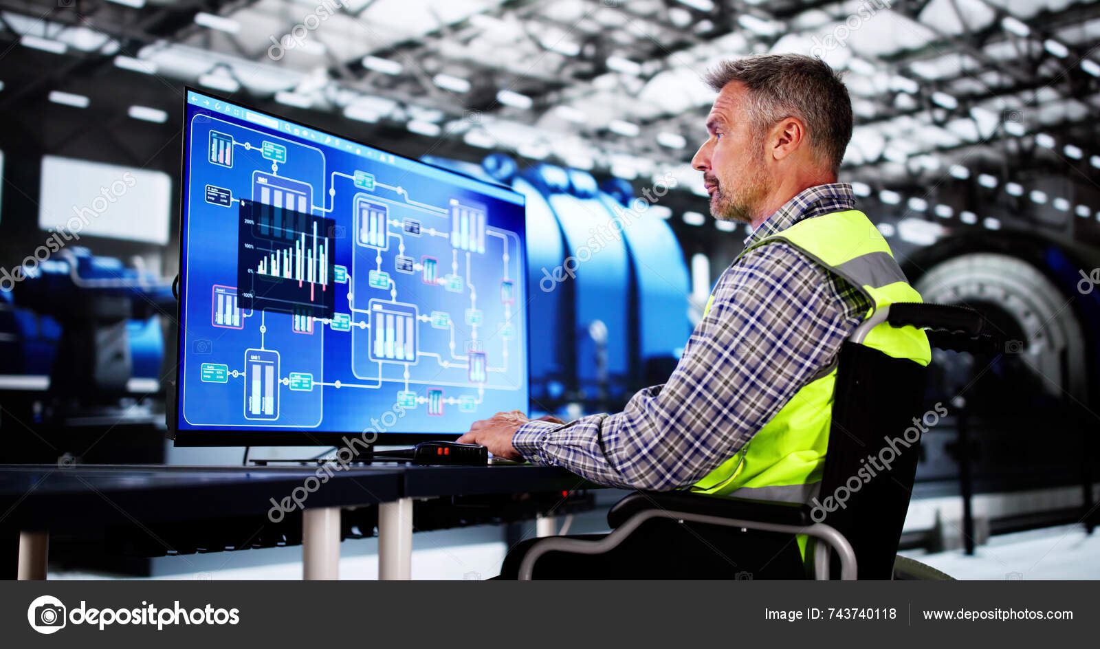 Engineer Operator Using Scada System Industrial Plant — Stock Photo ...