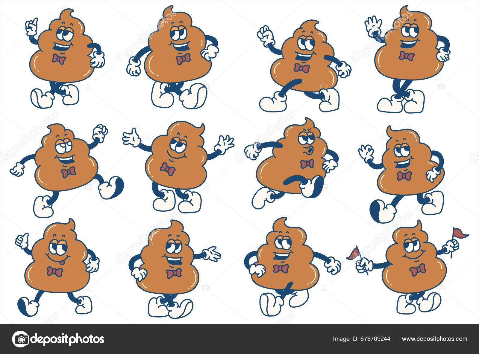 Lindo Elemento Diseño Expresión Caca Dibujos Animados Vector de stock ...