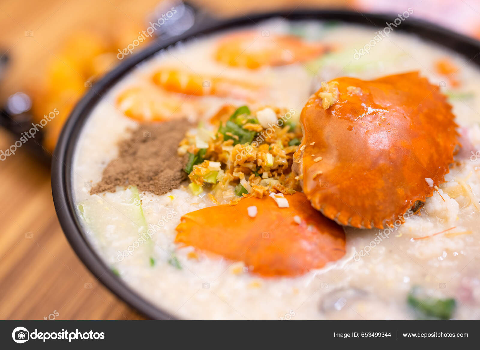 Seafood Crab Congee Rice Bowl Restaurant Stock Photo by ©leungchopan ...