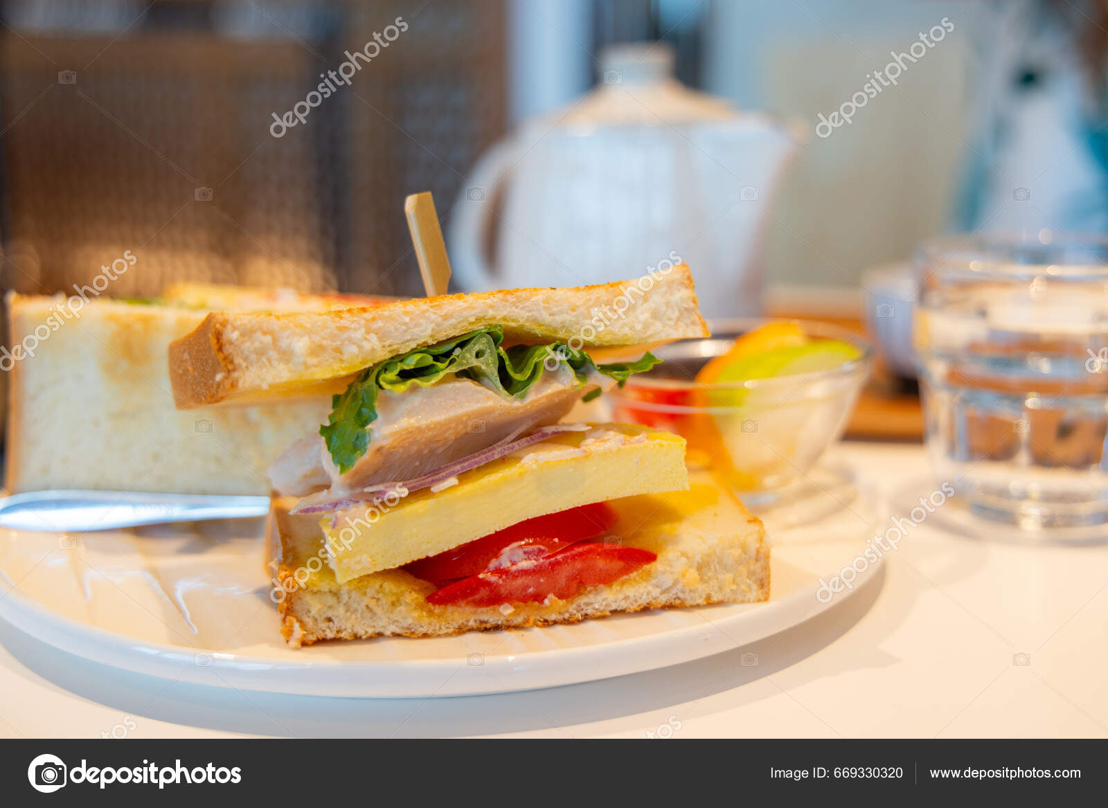 Toast Sandwich Coffee Shop — Stock Photo © leungchopan #669330320