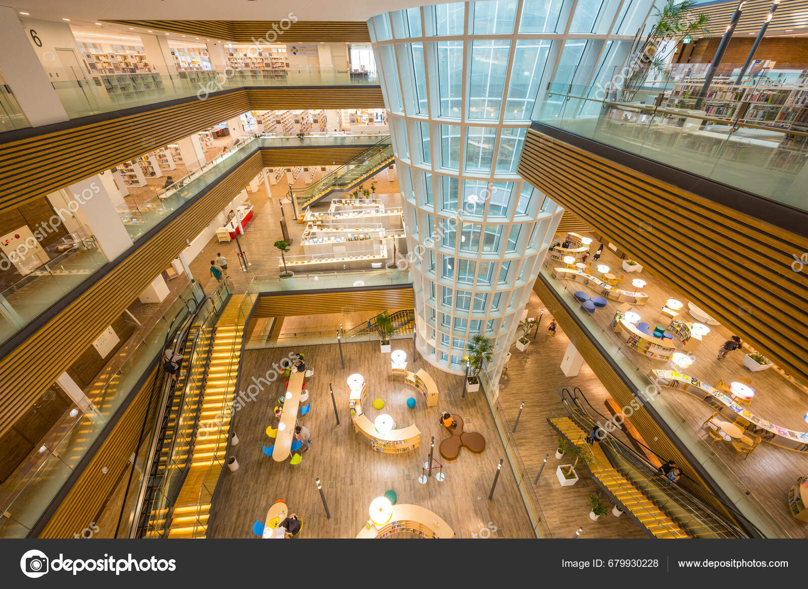 Taiwan May 2023 Interior Taoyuan Public Library Taiwan — Stock ...