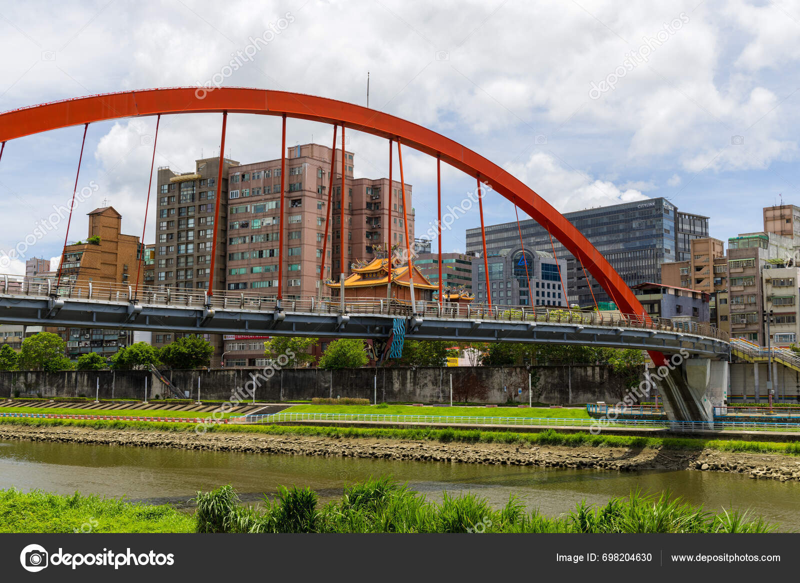 Taipei Taiwan July 2023 Red Bridge River Taipei City — Stock Editorial ...