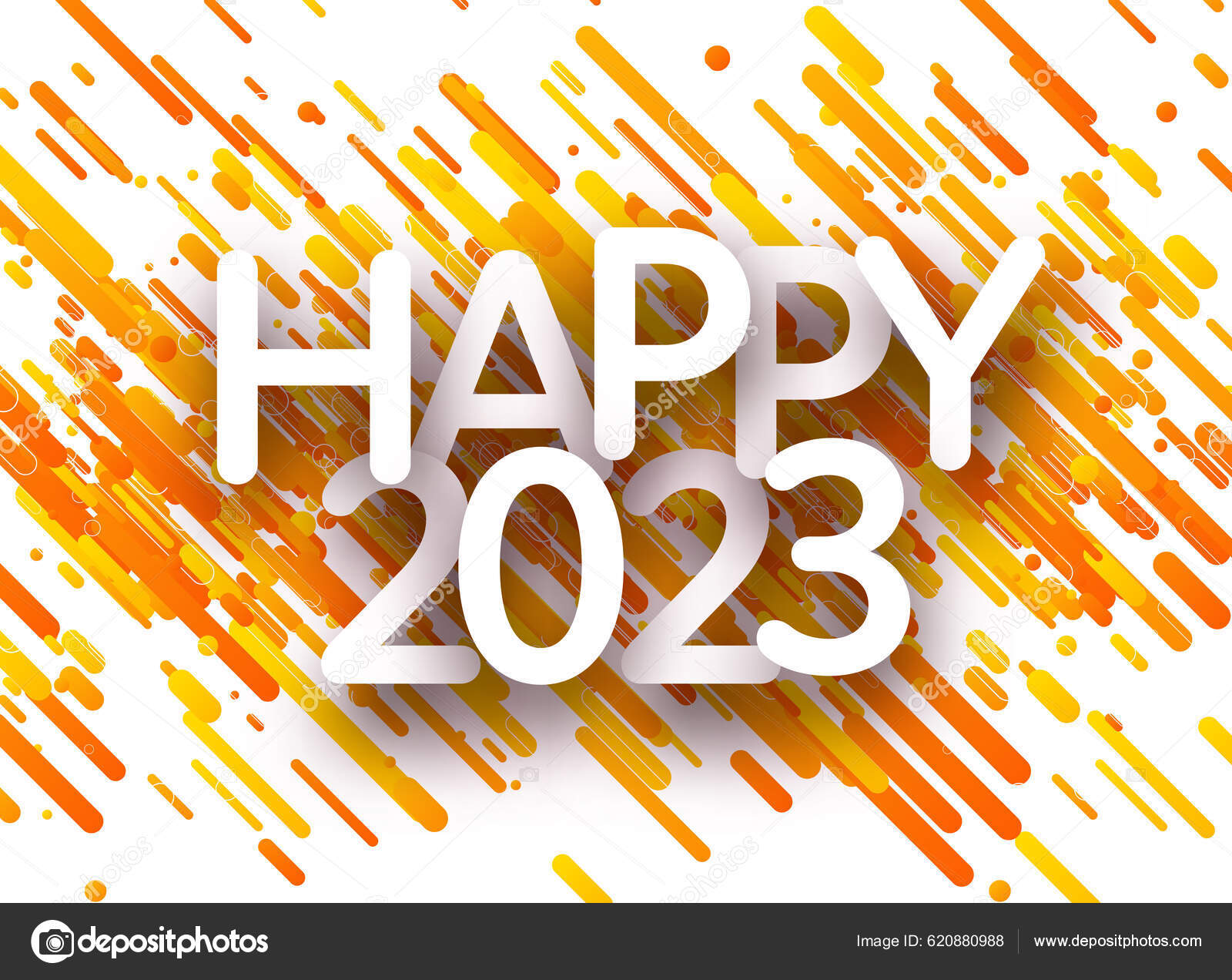 Happy 2023 Sign Colorful Brush Strokes Background Stock Vector by ...
