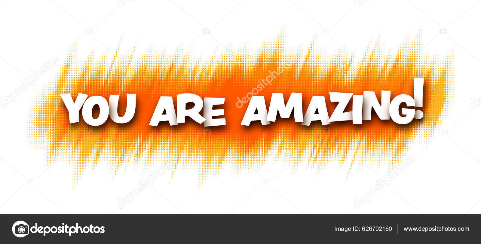 Banner You Amazing Motivation Sign Orange Halftone Dotted Background ...