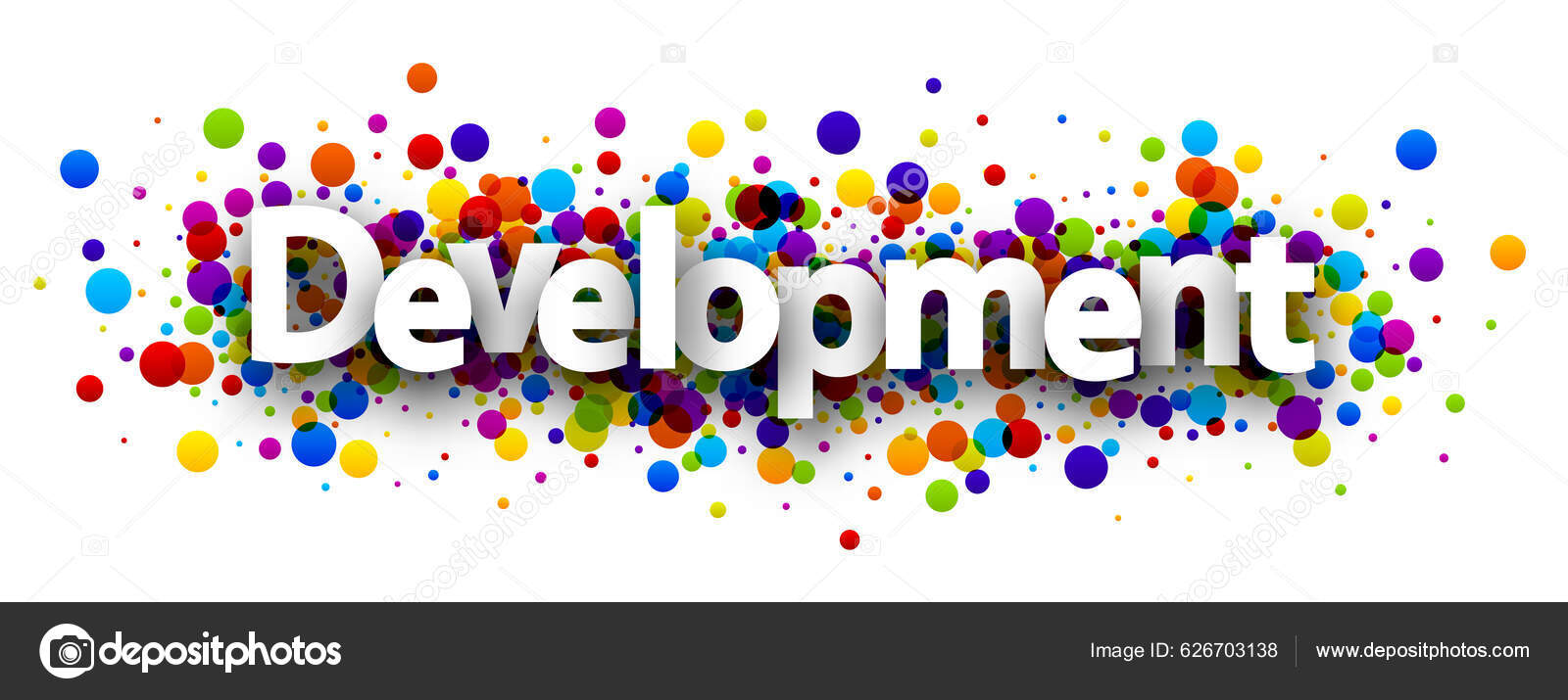 Banner Development Sign Colourful Bubble Confetti Background Design ...