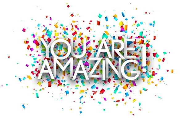 You Cool Sign Colorful Cut Ribbon Confetti Background Vector ...