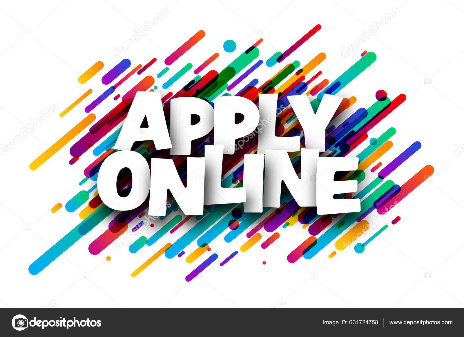 Apply Online Sign Colorful Brush Strokes Background Design Element ...