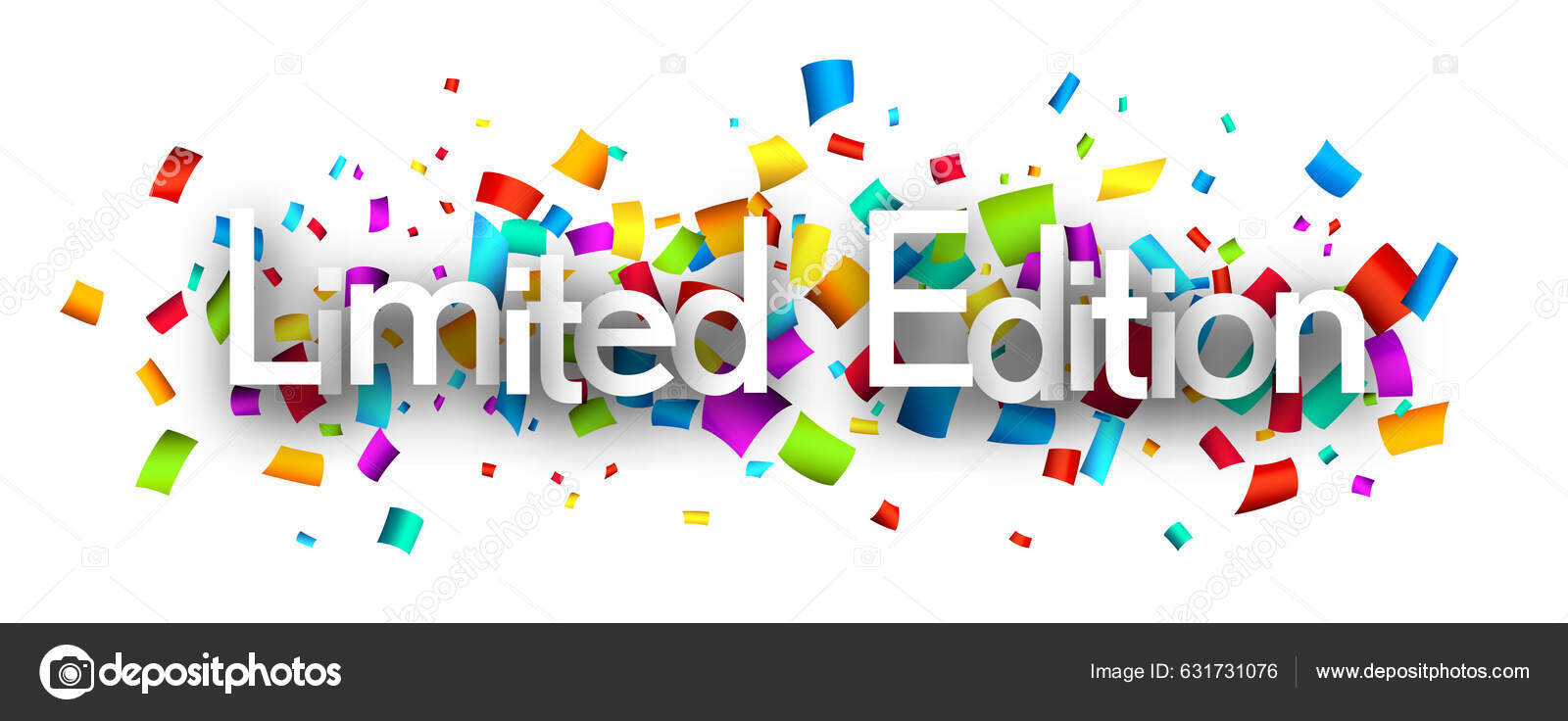 Limited Edition Sign Colorful Cut Out Ribbon Confetti Background Design ...