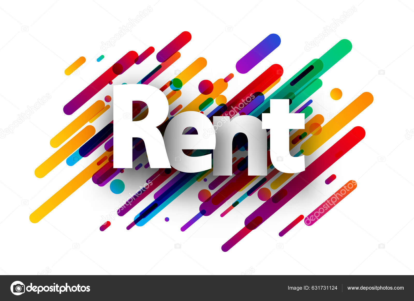Rent Sign Colorful Brush Strokes Background Design Element Vector ...