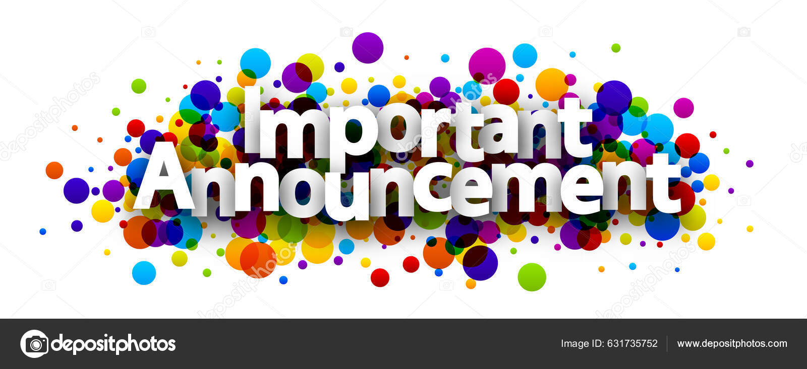 Semn Anunț Important Peste Puncte Rotunde Colorate Fundal Confetti ...