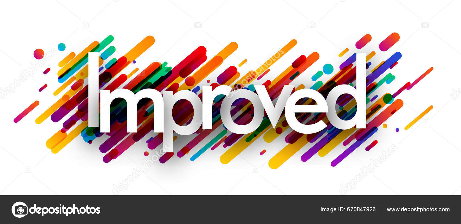 Banner Improved Sign Colorful Lines Background Design Element Vector ...