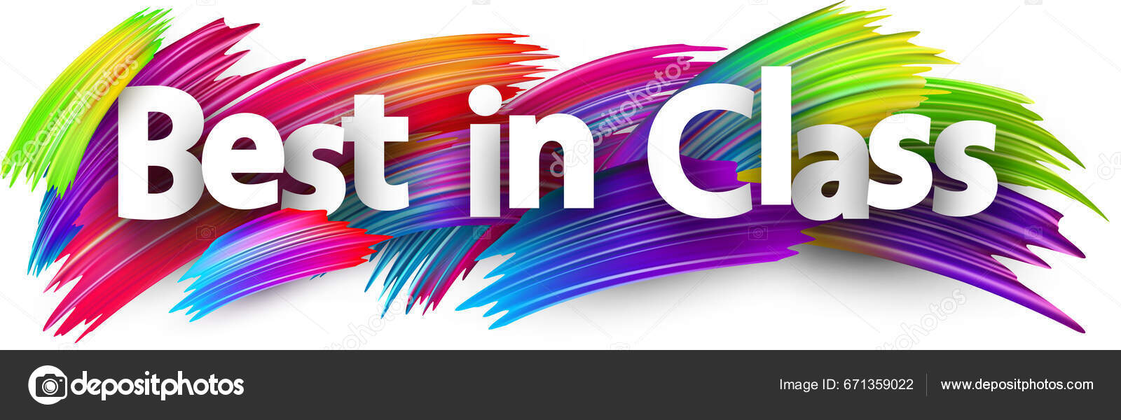 Best Class Paper Word Sign Colorful Spectrum Paint Brush Strokes Stock ...