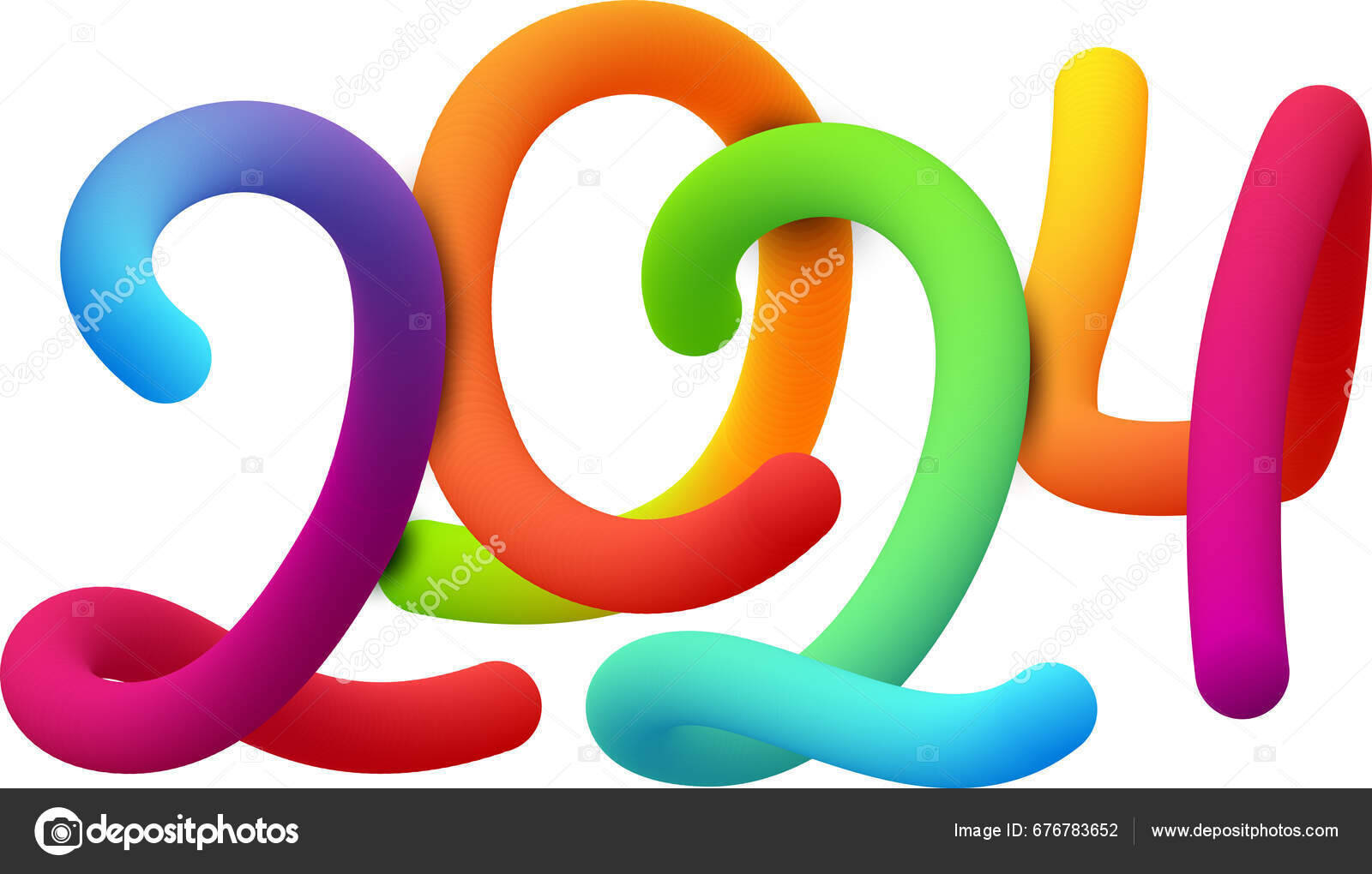2024 Fluid Text Dynamic Curved Lines Made Blended Colorful Circles ...
