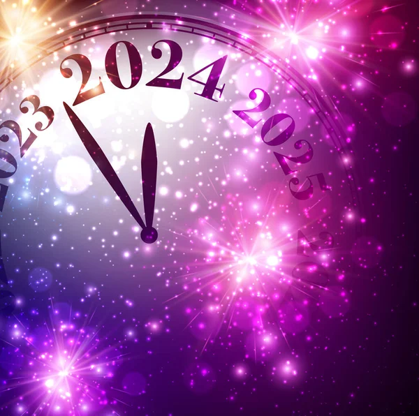 Frohes Neues Jahr 2024 Countdown Uhr Auf Gold Blau Abstrakt Stock-Vektorgrafik von ©Maxborovkov ...