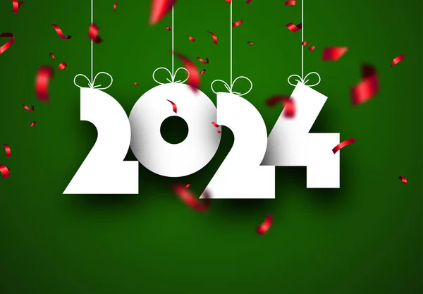 Nový Rok 2024 Žlutá Čísla Jasně Červeném Čtverci Texturované Pozadí ...