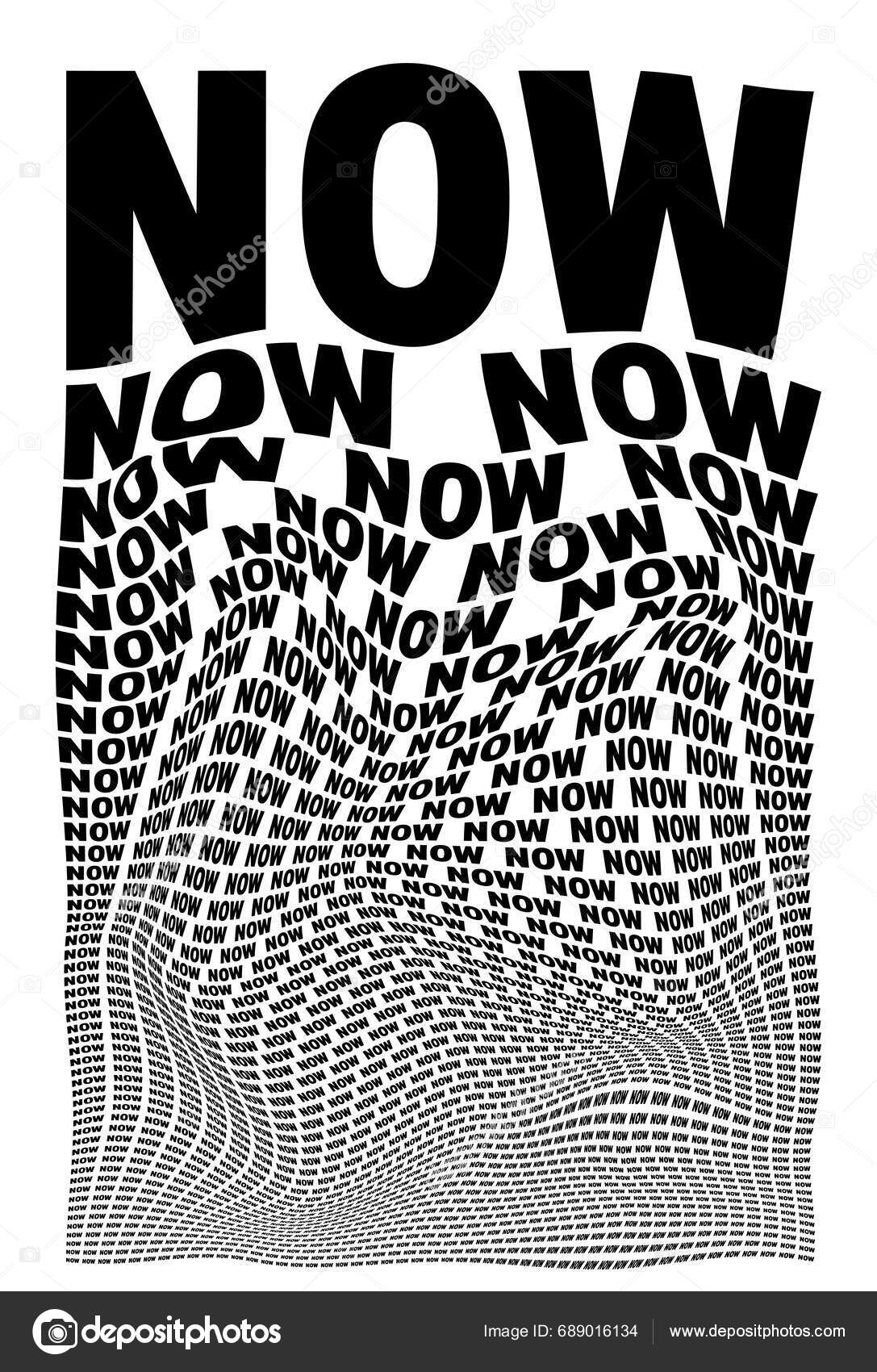 Black White Distorted Background Composed Now Decreasing Words Optical ...