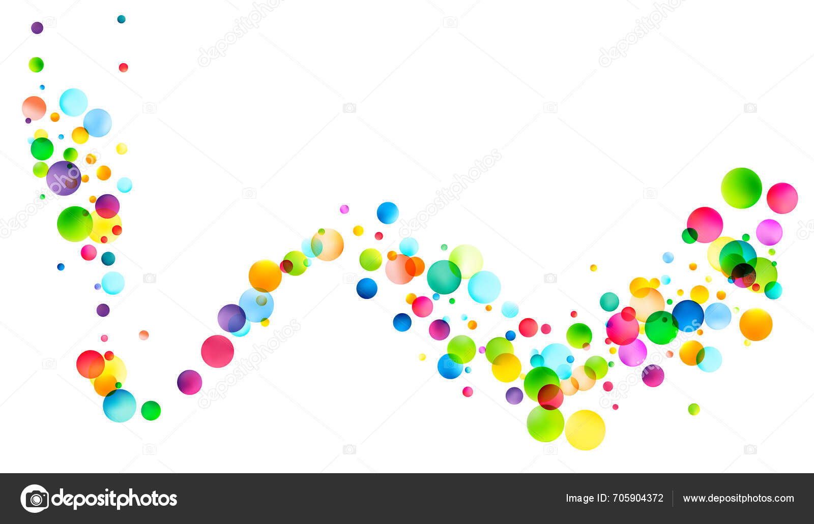 Dynamic Array Translucent Multicolored Bubbles Soars White Background Creating Lively Stock ...