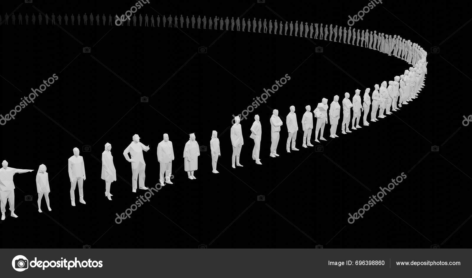 Render Human Figures Crowd Society Consumers Commercial Social Issues ...