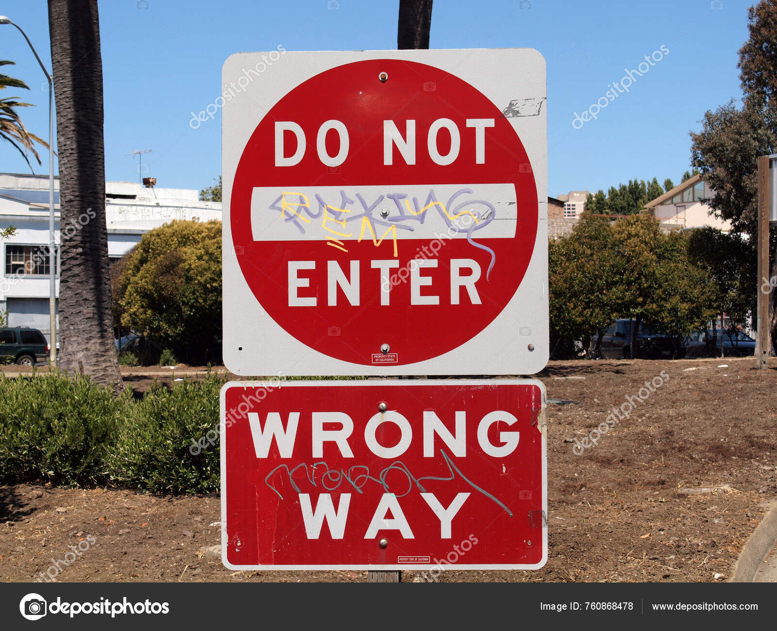 San Francisco August 2010 Entry Sign Covered Graffiti Words Wrong ...