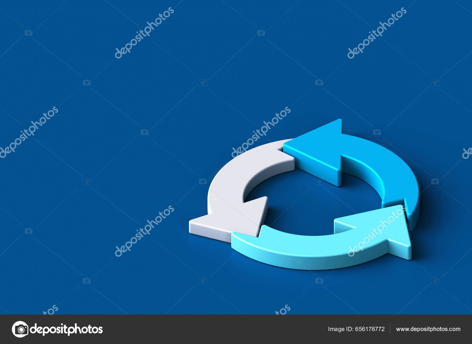 Three Arrows Update Symbol Rotate Circle Symbol Refresh Icon Blue Stock ...