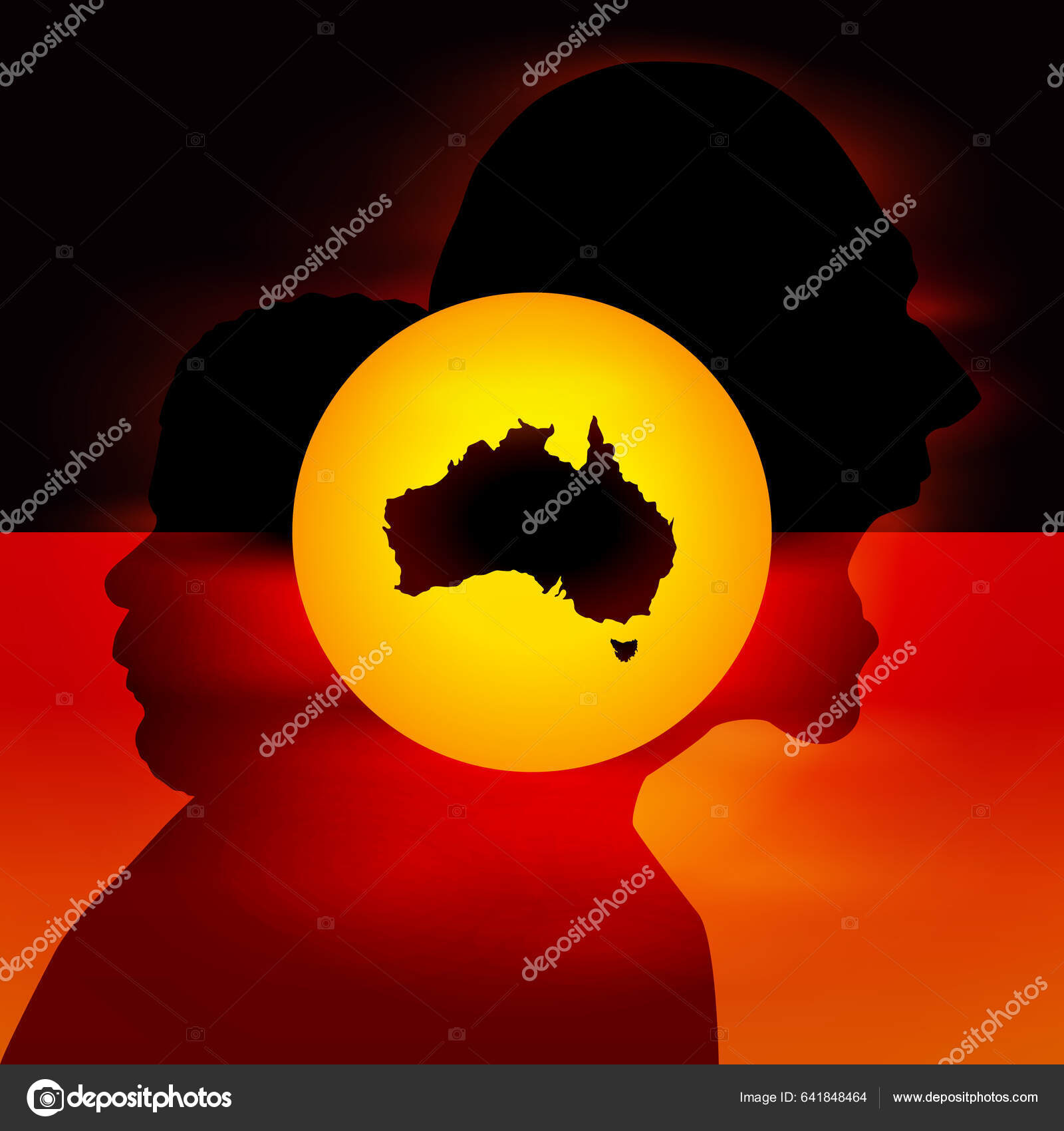 Aboriginal Australian Flag Illustration Tribute First Nations Vector de ...