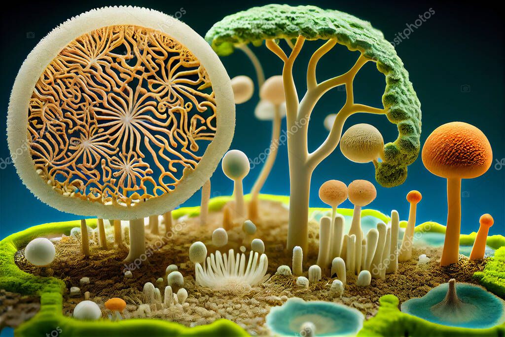 Células de microorganismos bajo microscopio, diseño artístico de ...