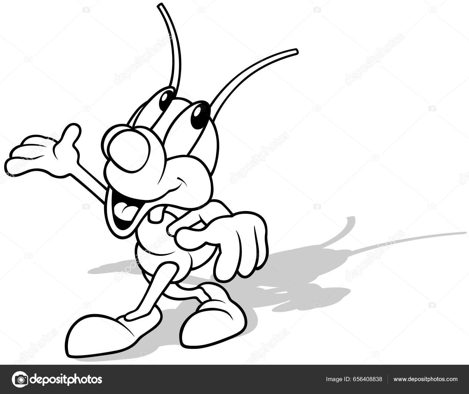 Desenho Besouro Bonito Com Mãos Estendidas Ilustração Dos Desenhos ...