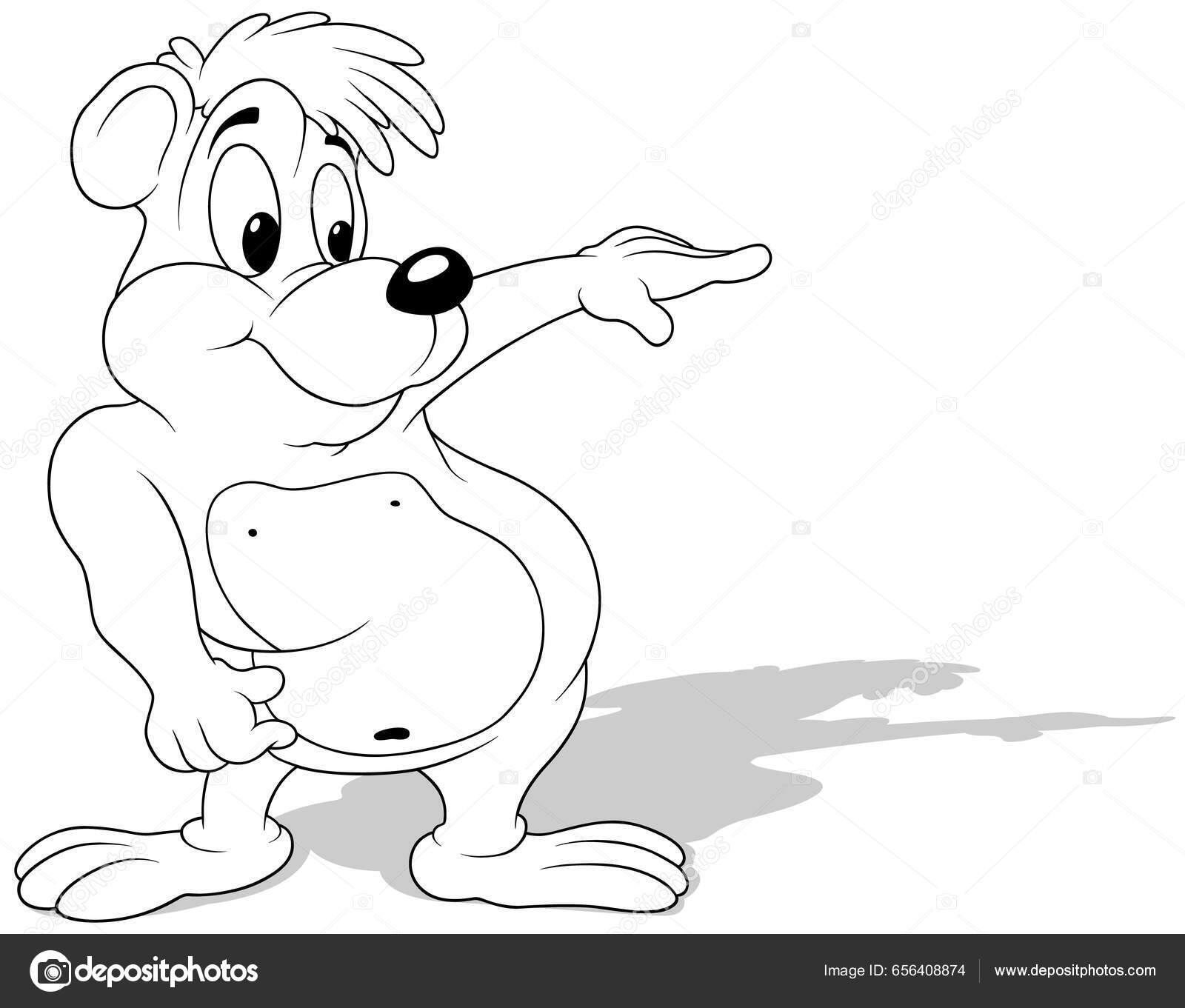 Desenul Unui Urs Drăguț Pluș Degetul Paie Ilustrație Desene Animate ...