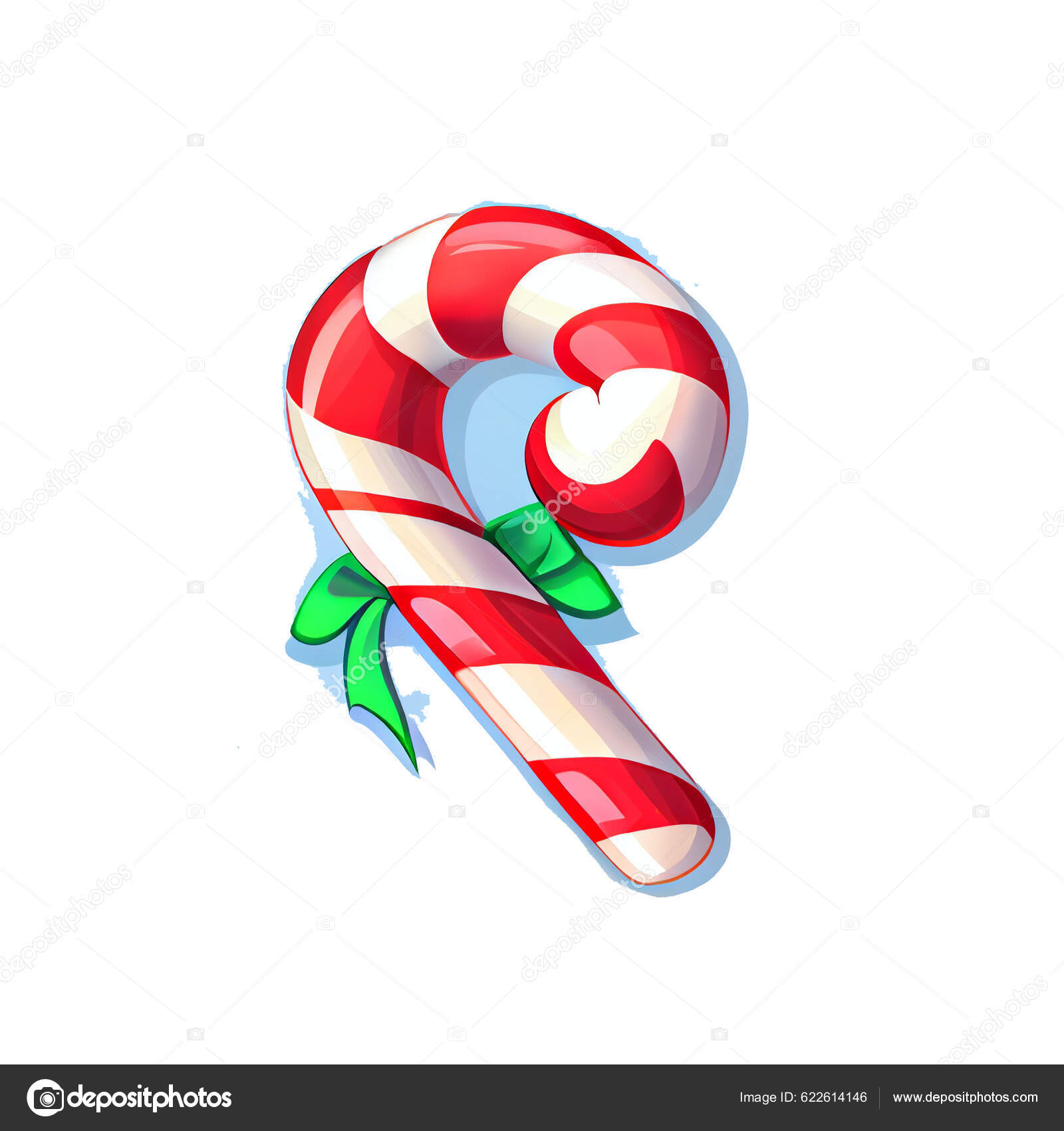 Candy Cane Sticker Christmas Winter Illustration White Background Stock ...