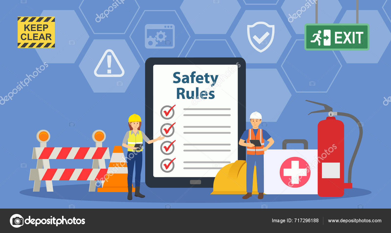 Occupational Safety Rules Background Occupational Safety Health Concept ...