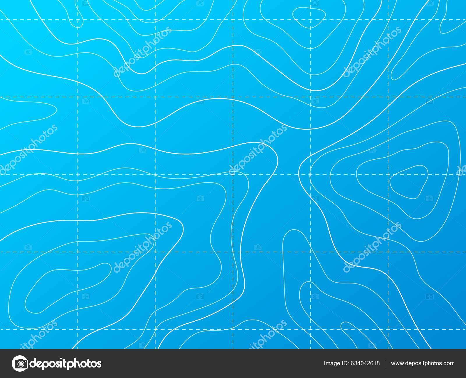 Ocean Sea Line Contour Topographic Map Abstract Blue Vector Background ...