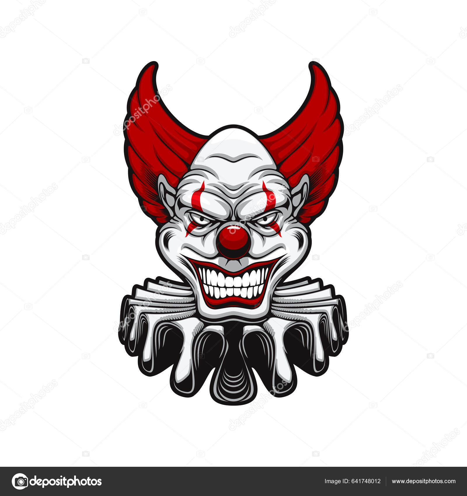 Circus Scary Clown Smiling Face Nightmare Jester Horror Movie Evil ...