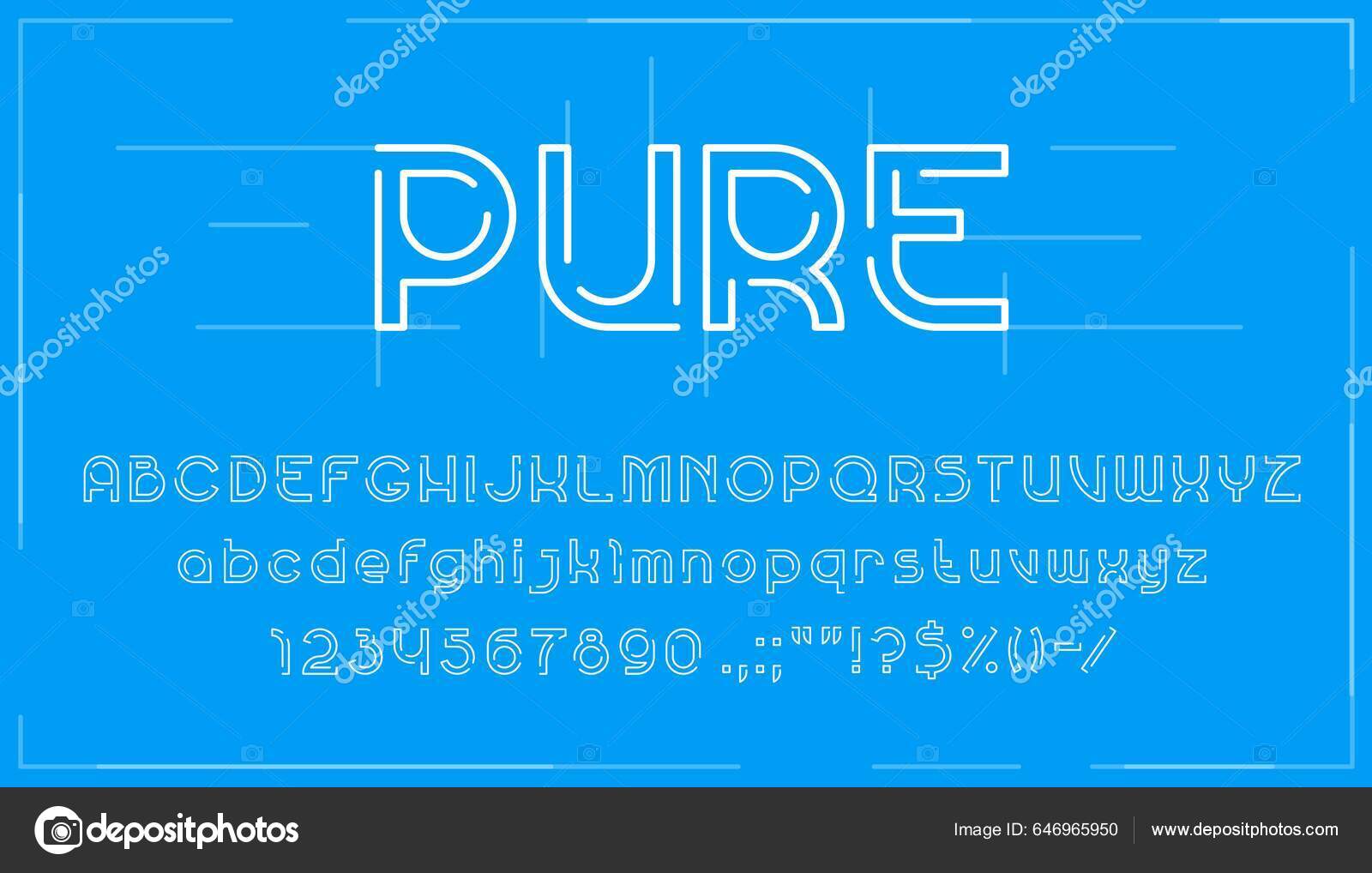 Línea Delgada Fuente Creativa Tipografía Tipo Moderno Letras Dígitos ...