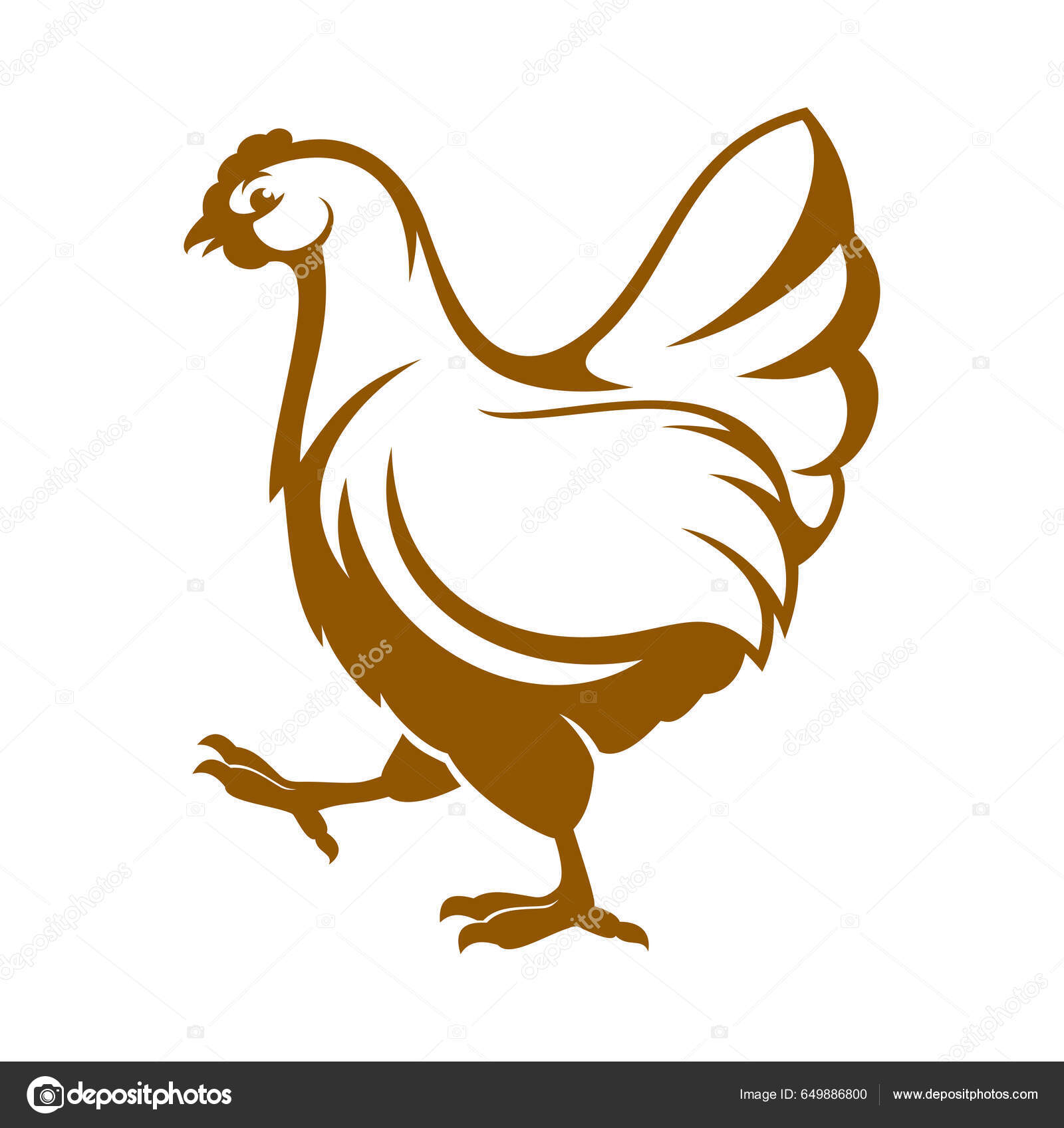 Hen Icon Chicken Farm Poultry Production Industry Isolated Vector ...