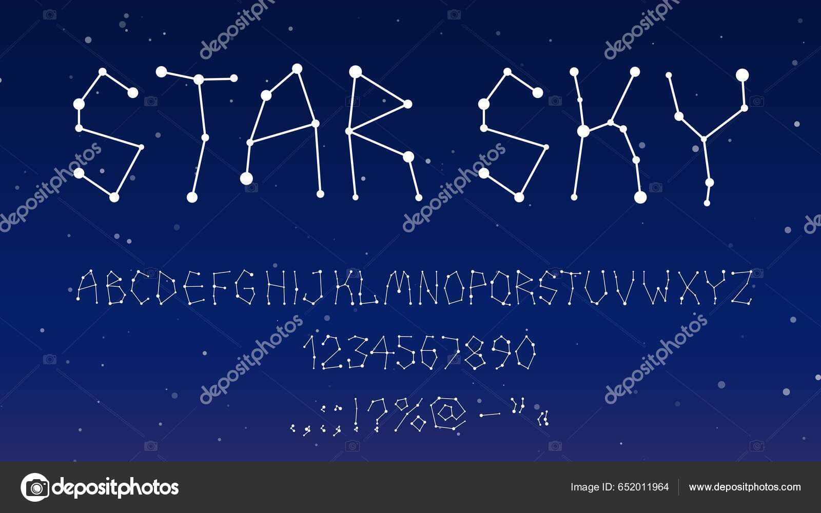 Tipo Fonte Espaço Estelar Tipo Letra Estrelada Alfabeto Galáxia ...