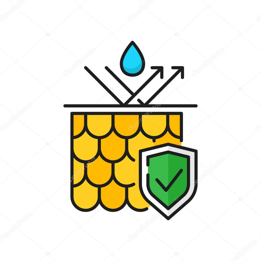 Icono de protección impermeable superficie repelente al agua. Signo ...