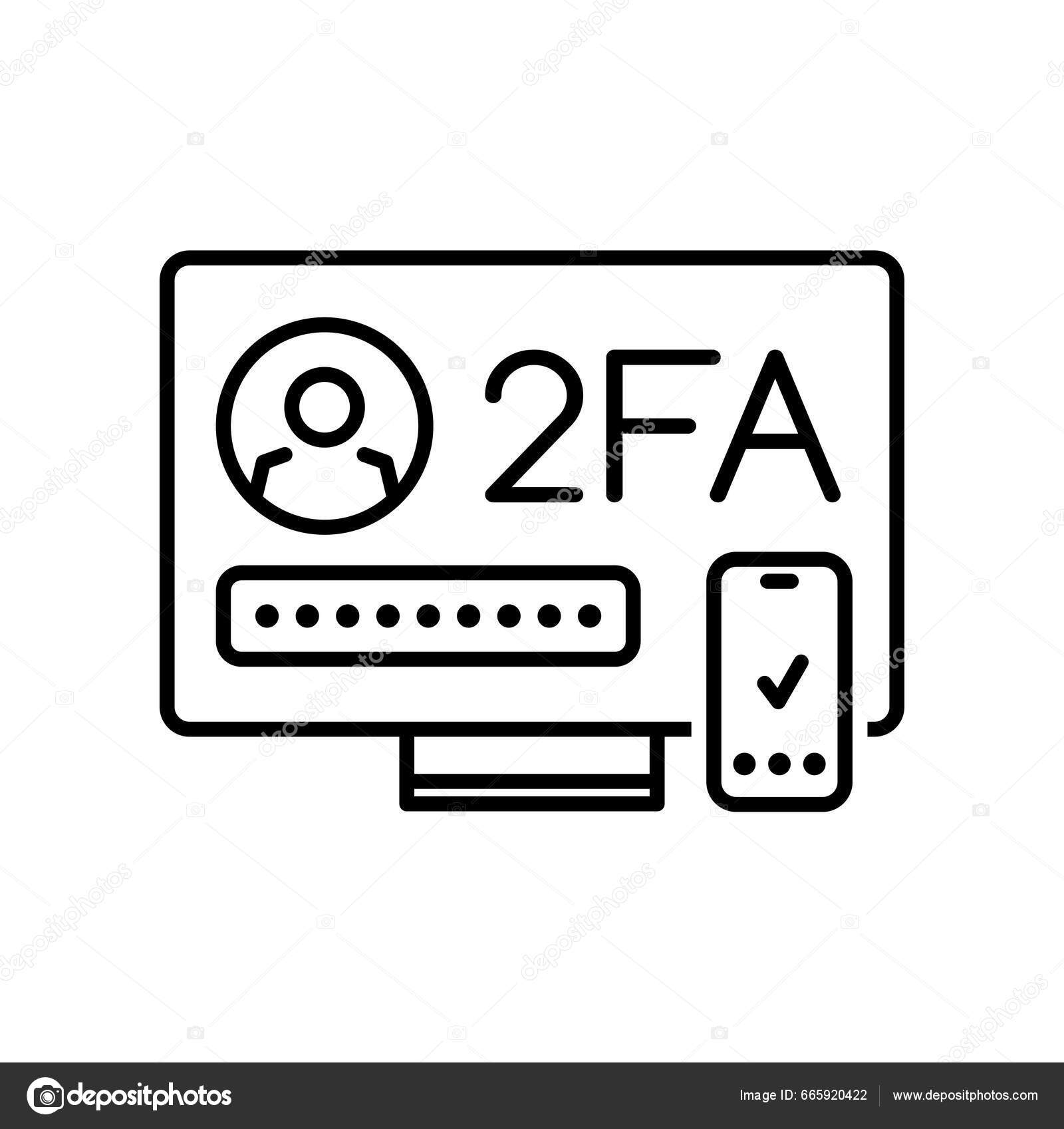 2fa Two Factor Verification Authentication Icon Vector User Identity Verification Stock Vector