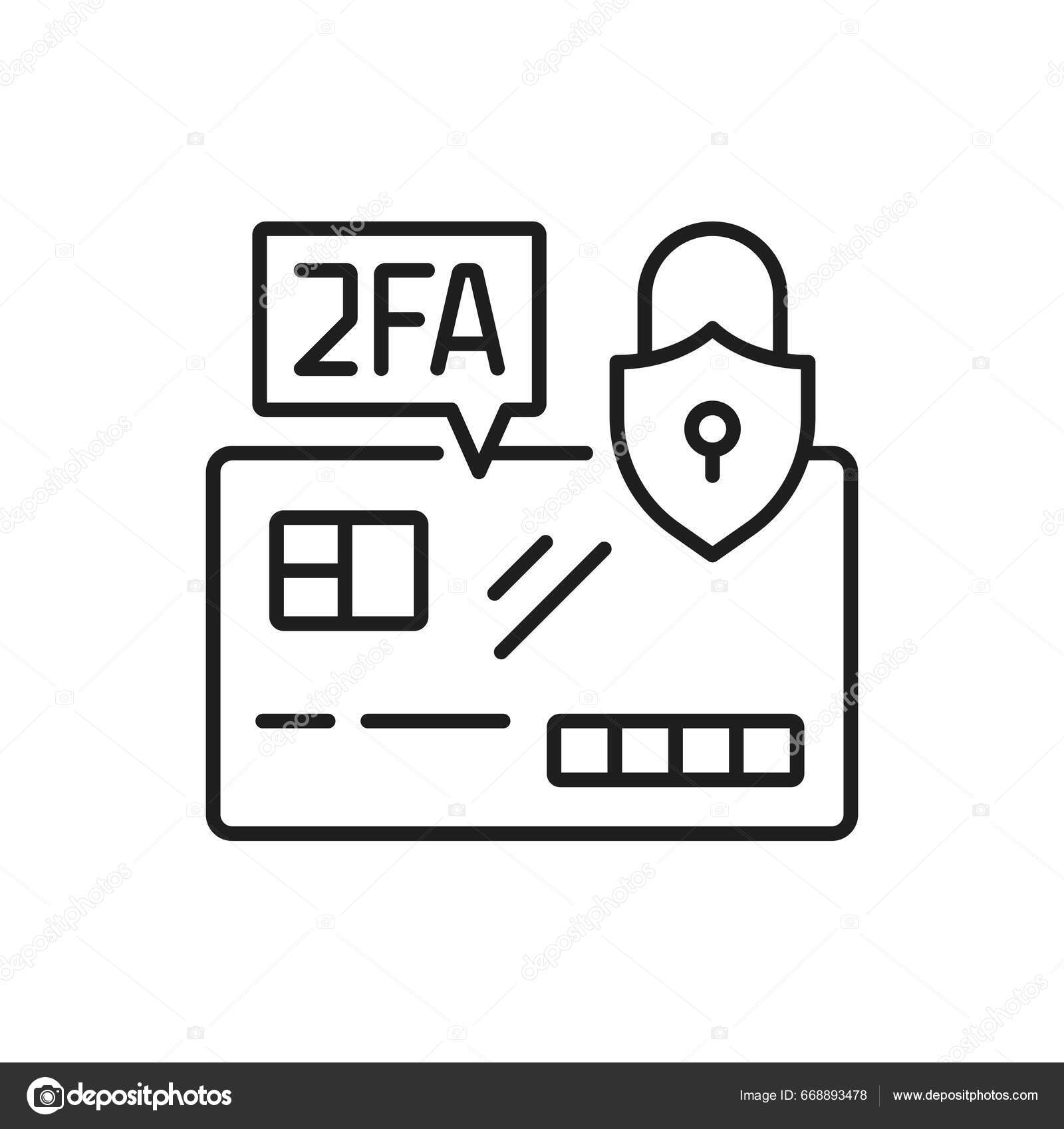 2Fa Two Factor Verification Credit Card Token Vector Icon Access Stock ...