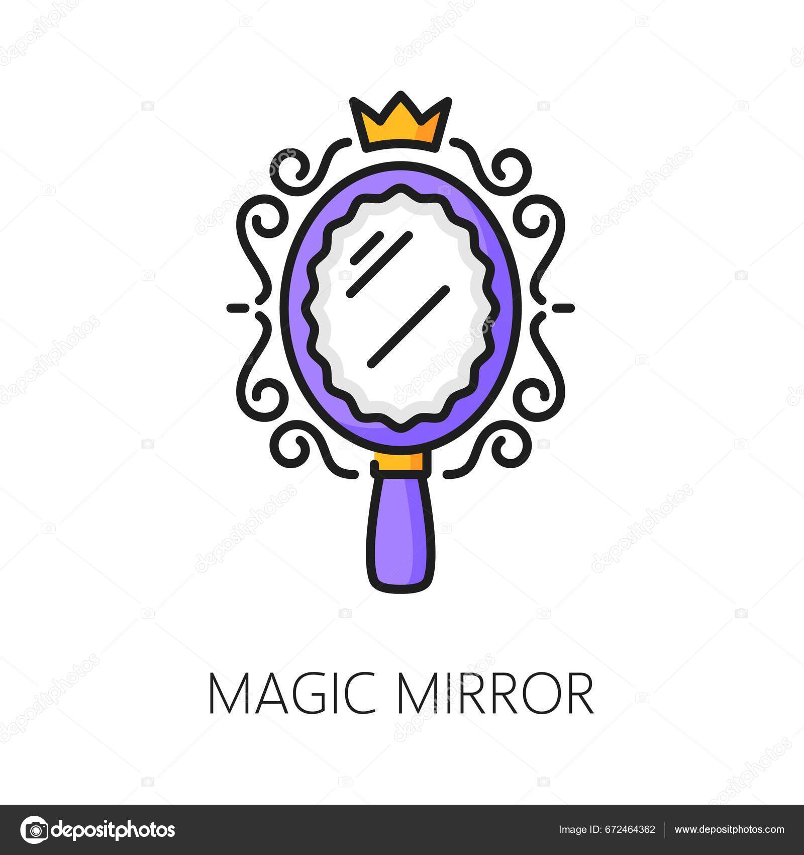 Magic Mirror Witchcraft Magic Icon Mystery Sign Isolated Vector Linear ...