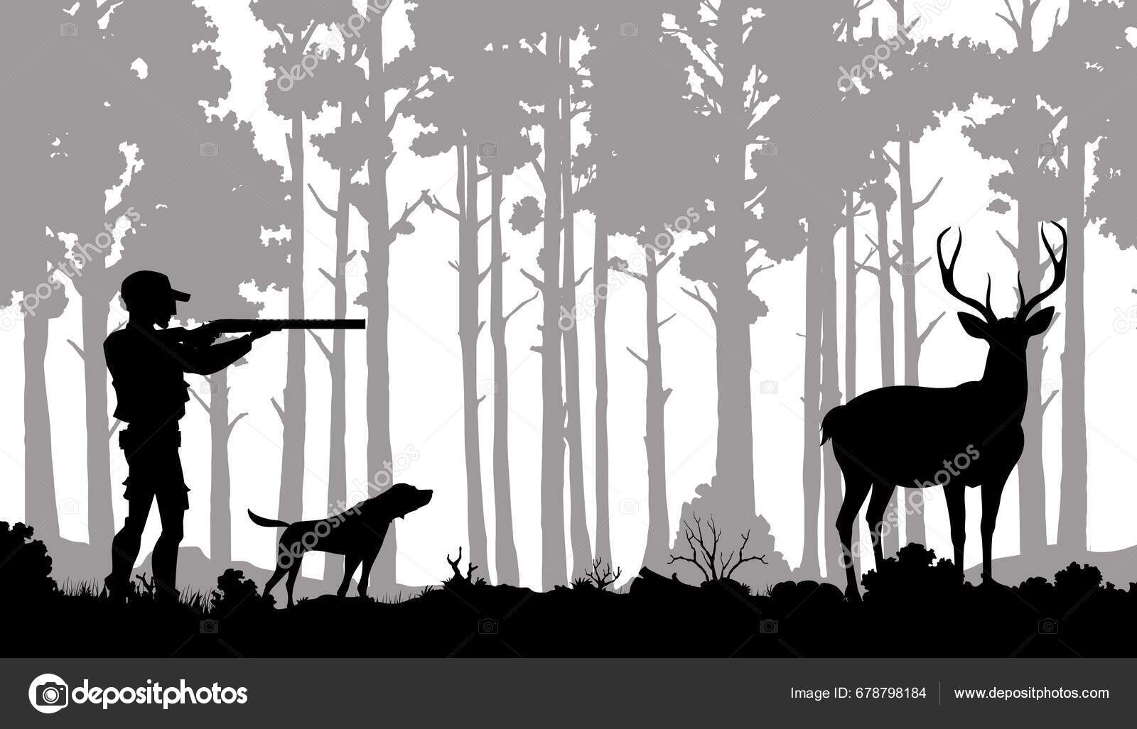 Silueta De Cazador Con Arco