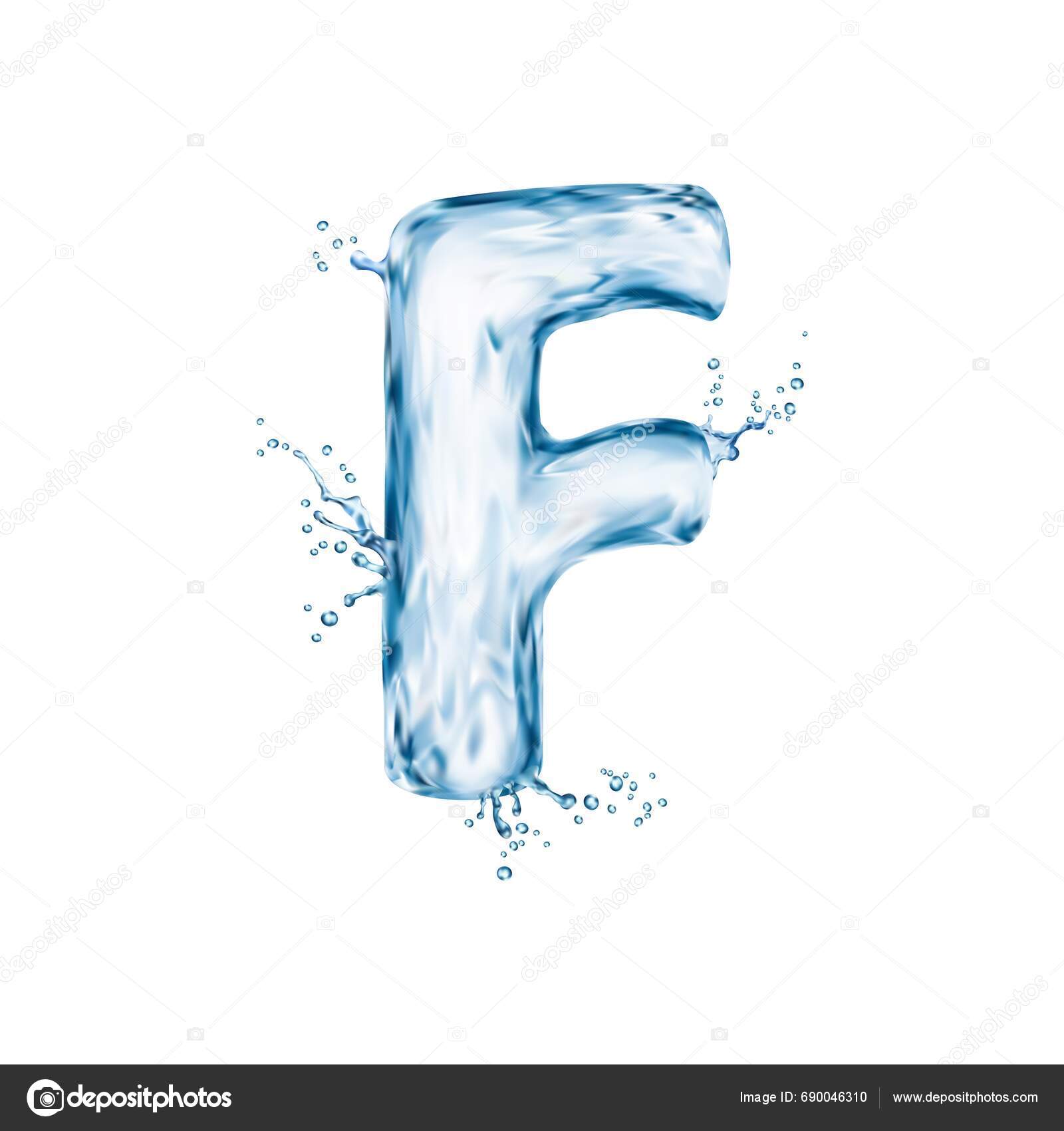 Realistic Water Font Letter Flow Splash Type Liquid Aqua Typeface Stock ...