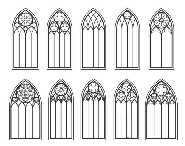 Középkori Gótikus Kastély Katolikus Templom Üvegablakai Elszigetelt ...