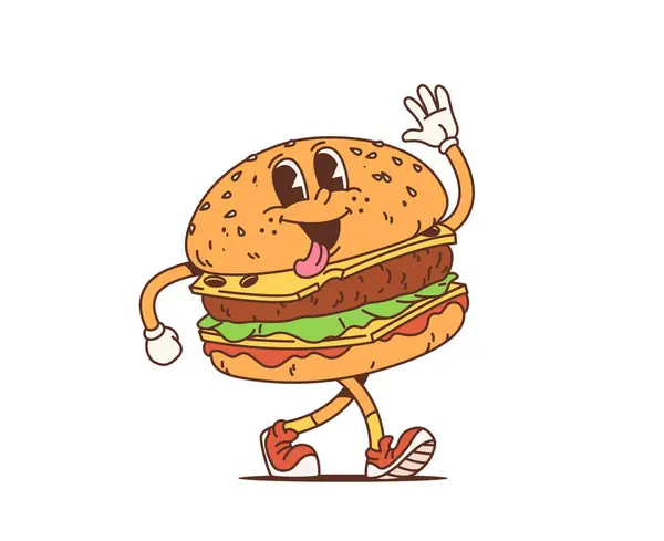 Hamburger Cartoon Man