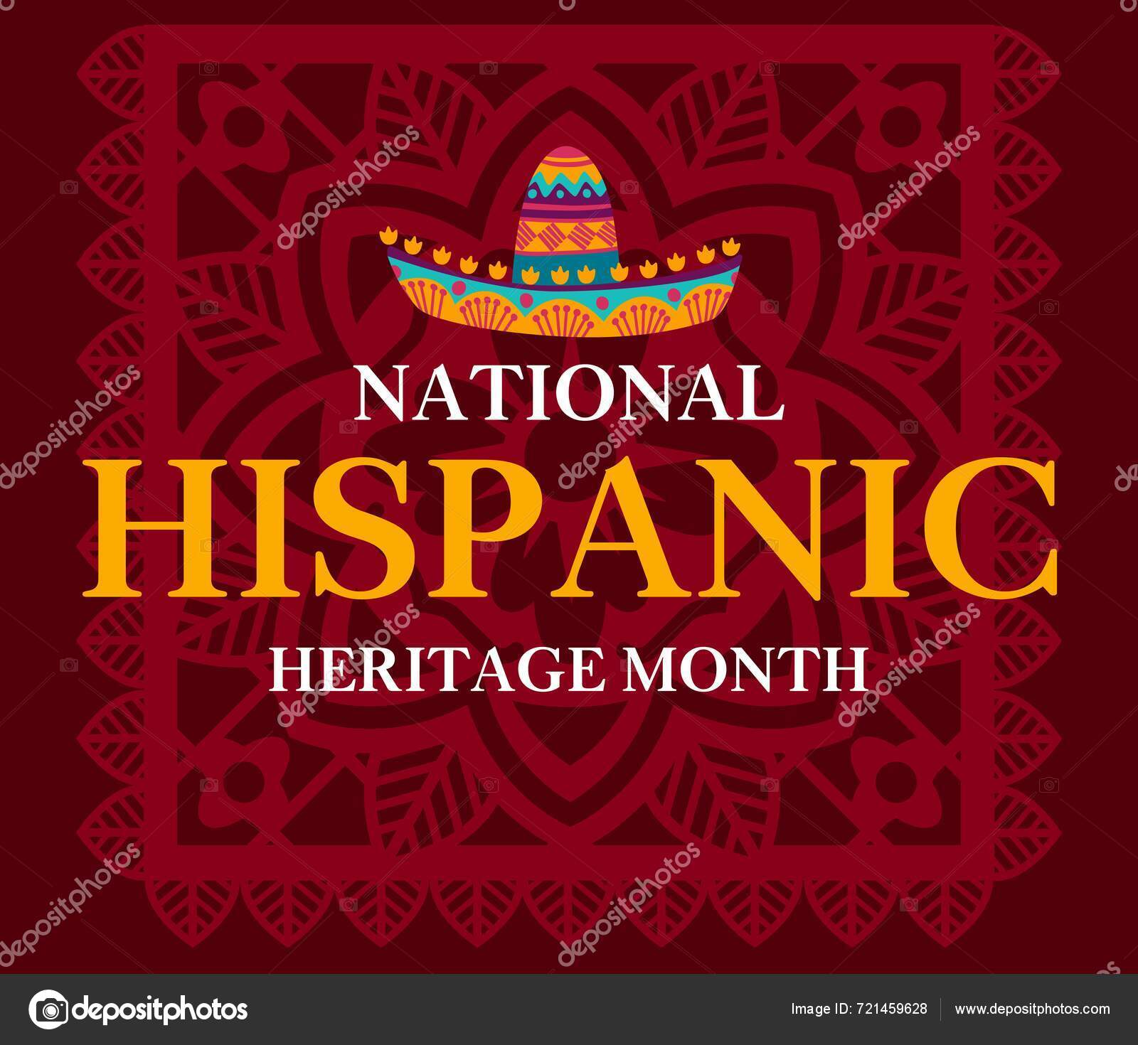 National Hispanic Heritage Month Banner Sombrero Papel Picado Paper Cut Stock Vector by ...