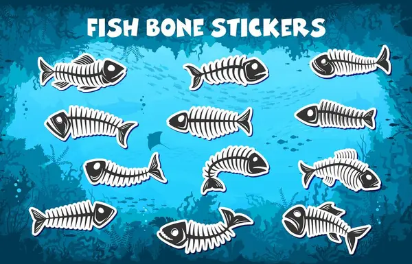 Predatory fish skeleton Vektor Stok, Ilustrasi Predatory fish skeleton ...