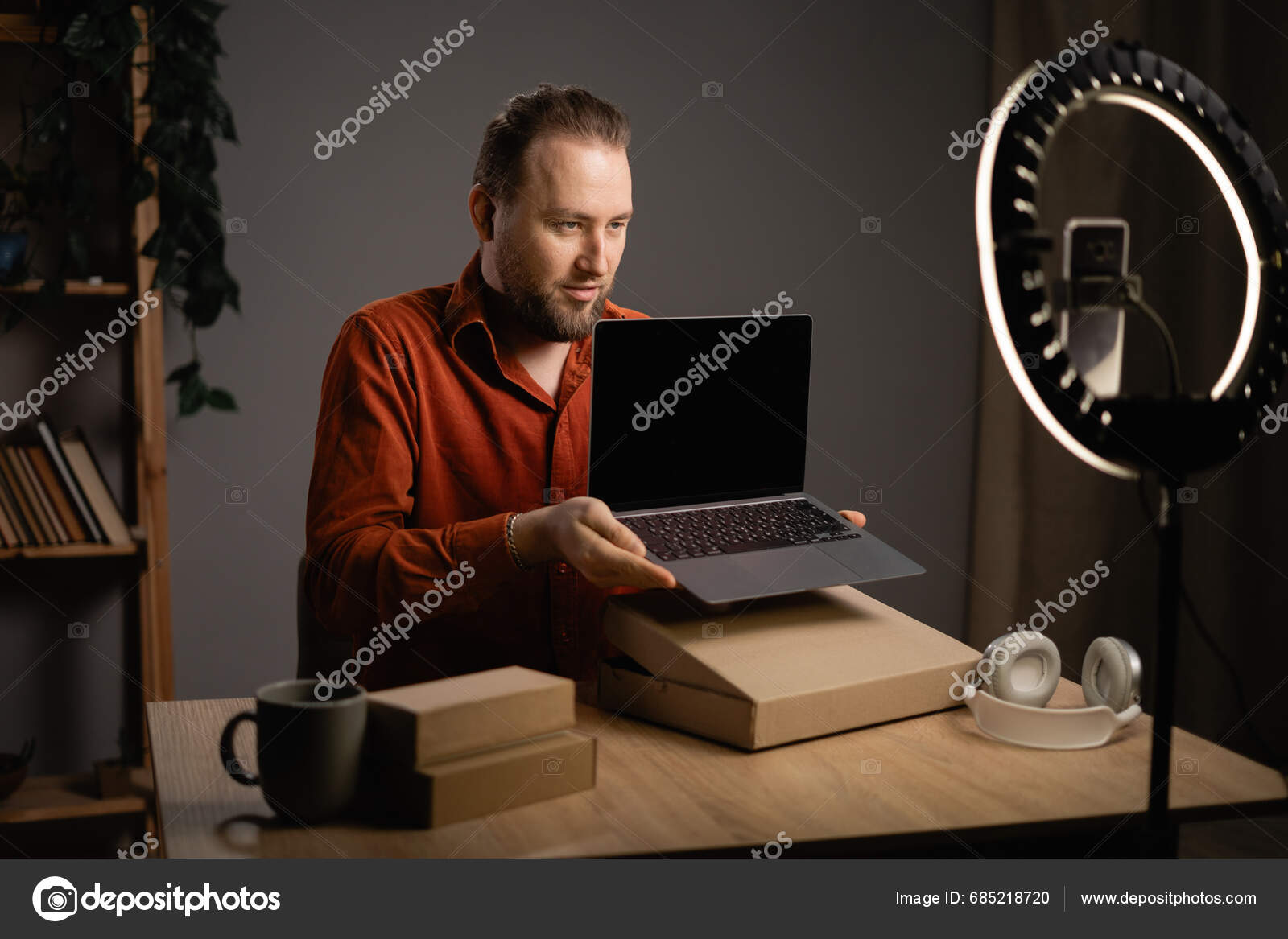 Influencer Promoting New Model Laptop Computer Recommending Innovative ...