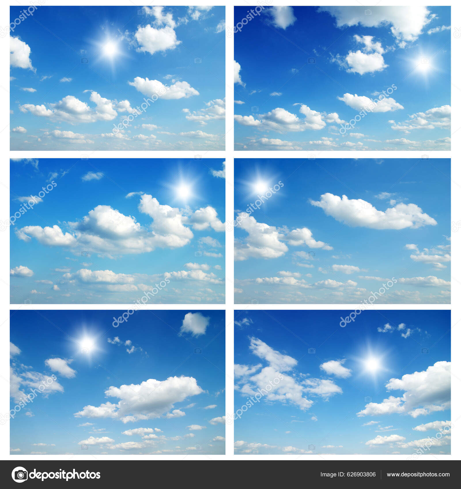 Sky Daylight Collection Natural Sky Composition Collage — Stock Photo ...