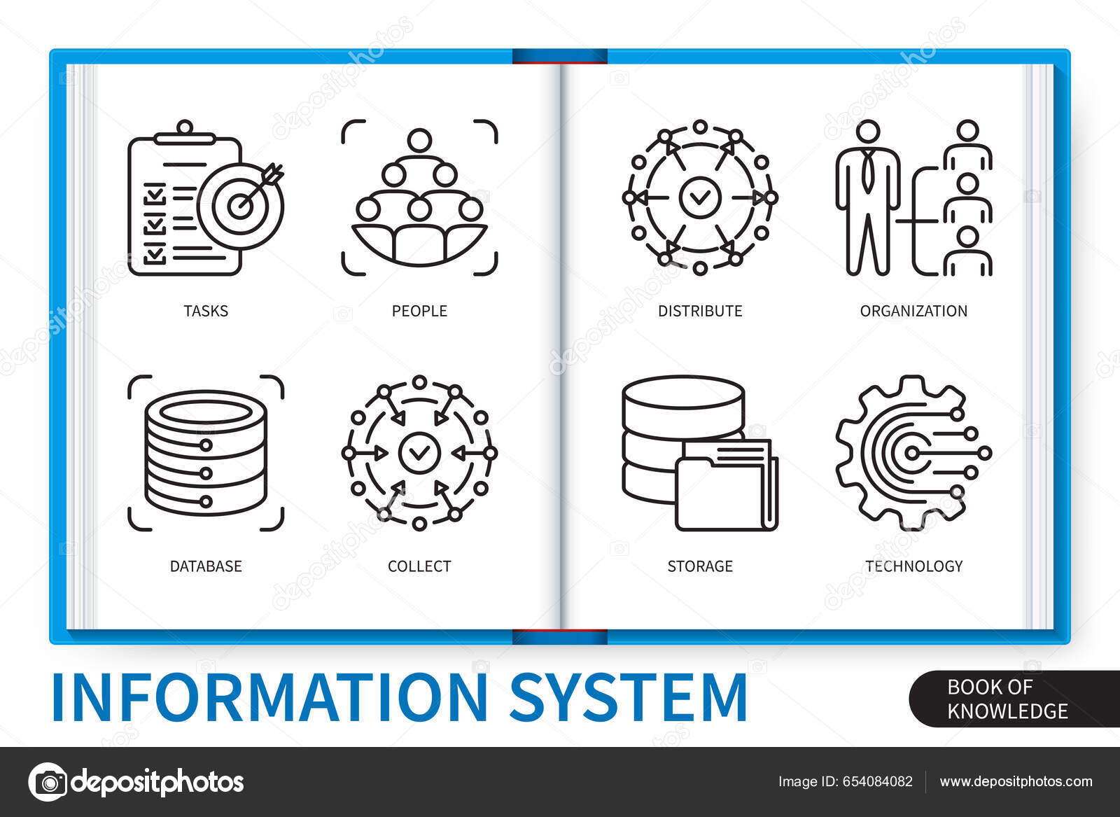 Information System Infographics Elements Set Tasks Organisation ...